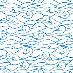Seamless ocean wave pattern Royalty Free Vector Image