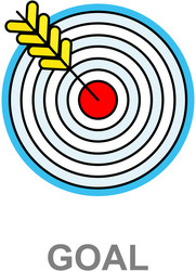 Bullseye target icon symbol human hand sticks Vector Image