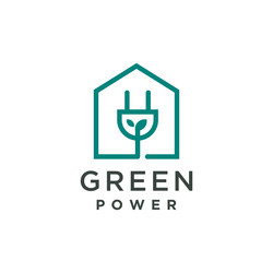 Green power logo design with modern creative Vector Image