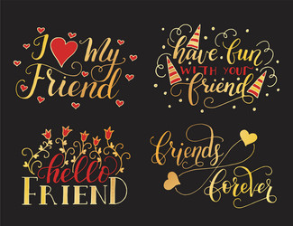 Hand lettering alphabet calligraphy Royalty Free Vector