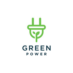 Green power logo design with modern creative Vector Image