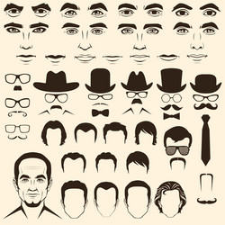 Man face parts Royalty Free Vector Image - VectorStock