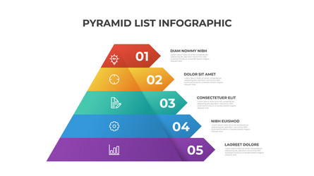 Pyramid chart template Royalty Free Vector Image