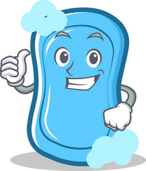 Waiter blue soap character cartoon Royalty Free Vector Image