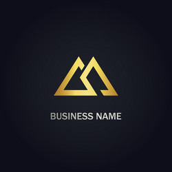 Triangle line company gold logo Royalty Free Vector Image