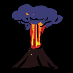 Volcano love valentines day Royalty Free Vector Image