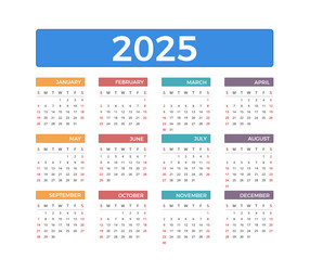 2025 2026 2027 2028 calendars for year calender Vector Image