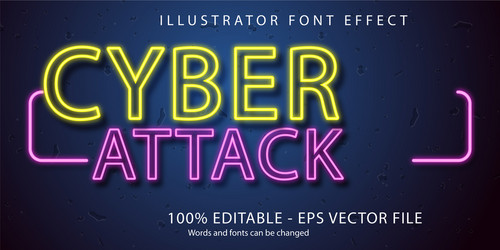 Neon lights text signage style editable Royalty Free Vector