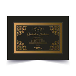 Elegant dark graduation invitation template Vector Image