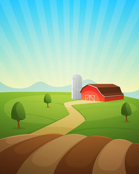 Farm landscape Royalty Free Vector Image - VectorStock
