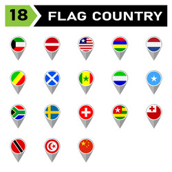 Flag country icon set include country symbol Vector Image