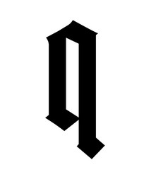 Letter q in gothic style alphabet symbol Vector Image