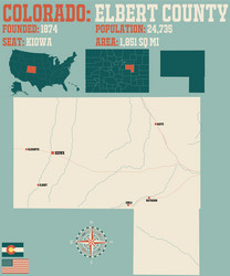 Map of elbert county in colorado Royalty Free Vector Image