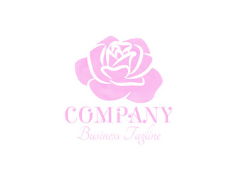 Nice pink rose logo design Royalty Free Vector Image