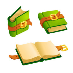 Set of cartoon different color books Royalty Free Vector