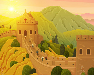 Great wall china Royalty Free Vector Image - VectorStock