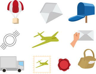 Boxes stickerpack parcels packaging set Royalty Free Vector