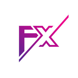 Fx company logo design in blue color Royalty Free Vector