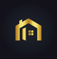 Gold houses icon Royalty Free Vector Image - VectorStock