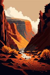Landscape view grand canyon monument valley Vector Image