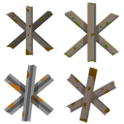 Anti-tank barricade czech hedgehog Royalty Free Vector Image