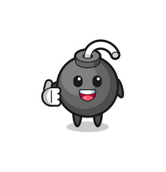 Grenade mascot doing thumbs up gesture Royalty Free Vector