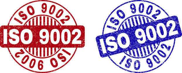 Iso 9002 rubber stamp Royalty Free Vector Image