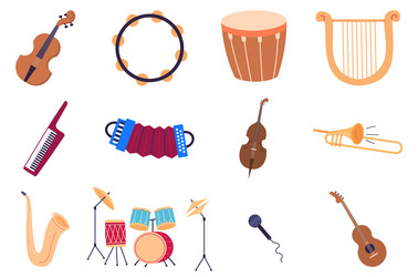 Musical instruments orchestral equipment blends Vector Image