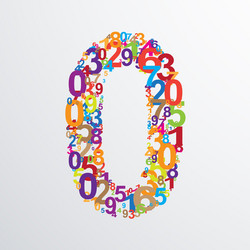 Number zero from numbers Royalty Free Vector Image