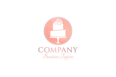 Red cake logo design Royalty Free Vector Image