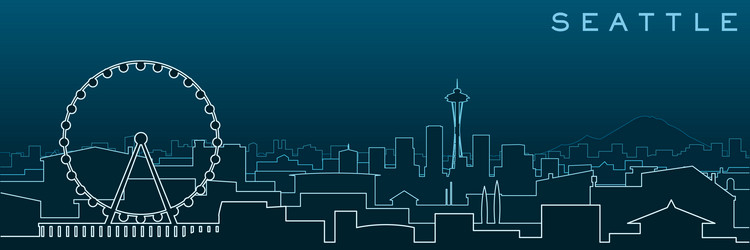 Seattle Skyline Banner Vector Images (72)
