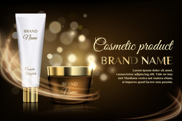 A beautiful cosmetic templates golden makeup Vector Image