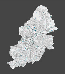 Birmingham map detailed map city Royalty Free Vector Image