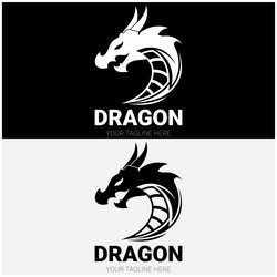 Dragon logo art fine modern Royalty Free Vector Image