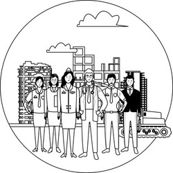 Labor day employment celebration cartoon Vector Image