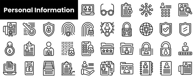Set of outline computer hardware icons minimalist Vector Image