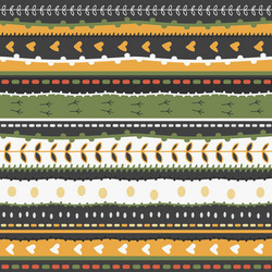 Whimsical embroidery stripes and stitches hand Vector Image