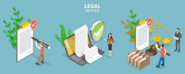 Isometric contract agreement set Royalty Free Vector Image