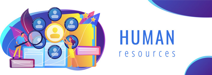 Human resources concept banner header Royalty Free Vector