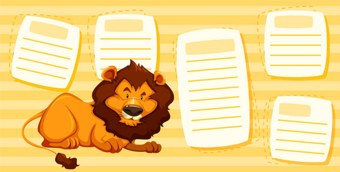 Lion on note template Royalty Free Vector Image