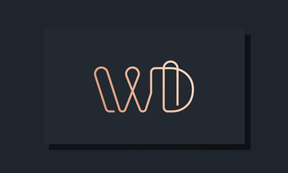 Vintage royal initial letters wd logo Royalty Free Vector