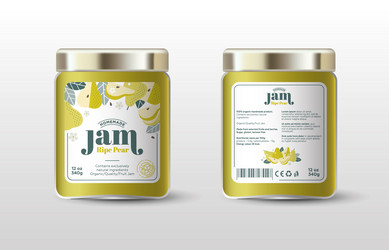 Pear jam fruit design label Royalty Free Vector Image