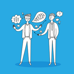 People talking and thinking Royalty Free Vector Image