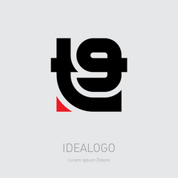 T9 - logo design element or icon 9t dynamic Vector Image