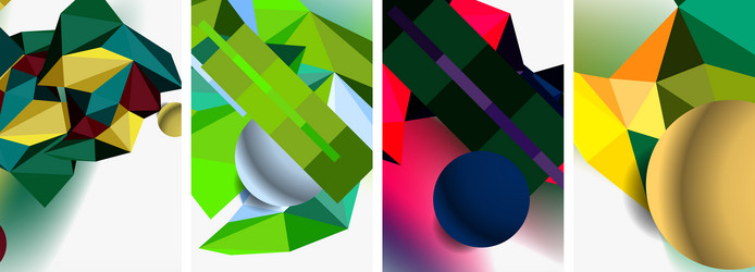 3d sphere and low poly triangle design Royalty Free Vector