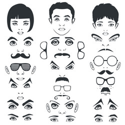 Cartoon Face Parts Vector Images (over 6,900)