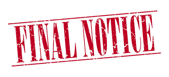 Final notice stamp label Royalty Free Vector Image