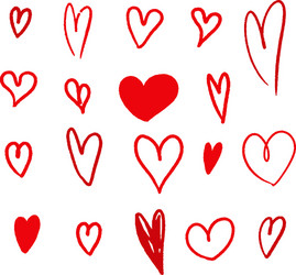 Red Heart Shape Collection Royalty Free Vector Image