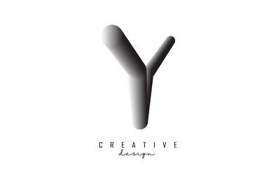 Outline letter y logo with dot and gradient Vector Image
