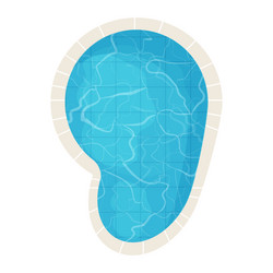 Swimming pool top view in cartoon style isolated Vector Image